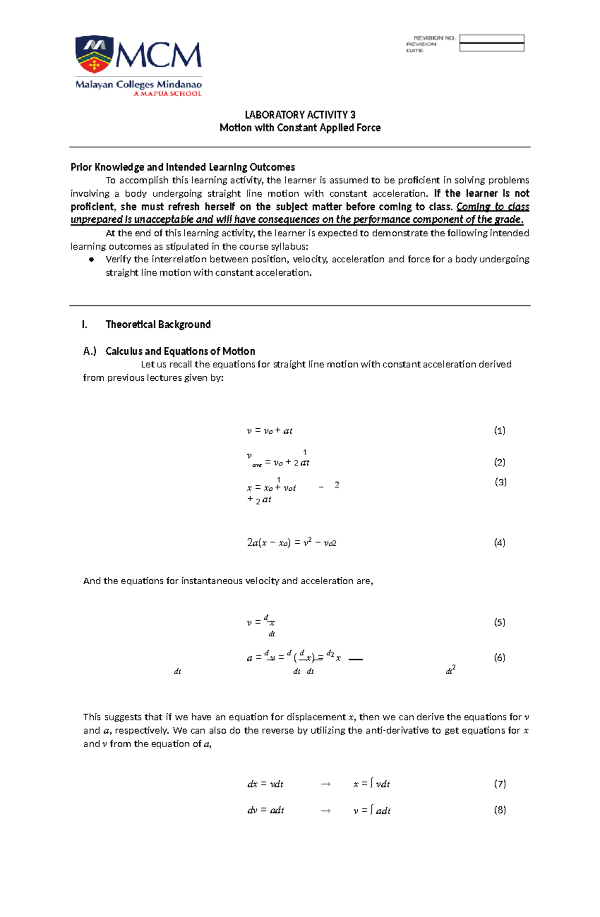 Activity-3-Motion-with-Constant-Applied-Force Group-5 - LABORATORY ACTIVITY 3 Moon with Constant ...