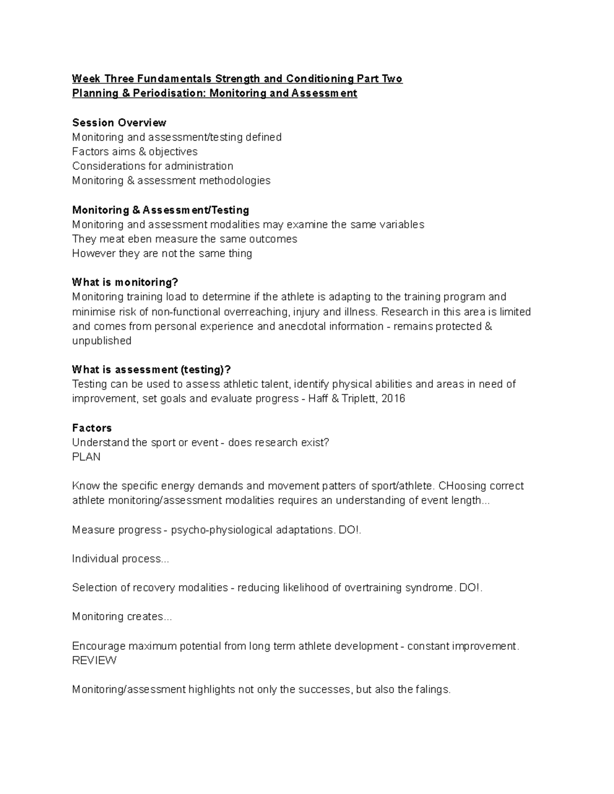 Week Three SC Fundamentals Part Two - Week Three Fundamentals Strength ...