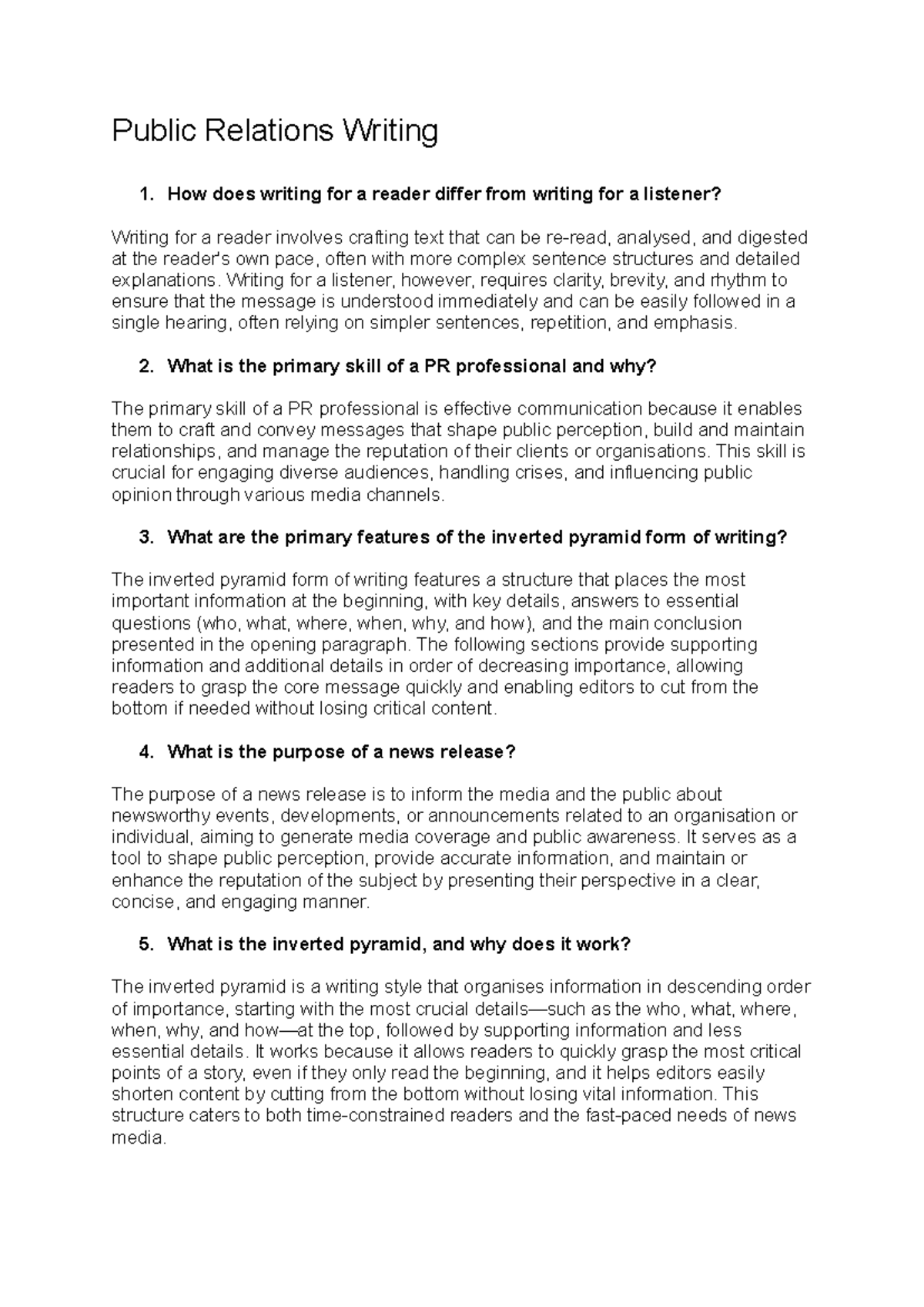 Public Relations Writing - Public Relations Writing How does writing ...