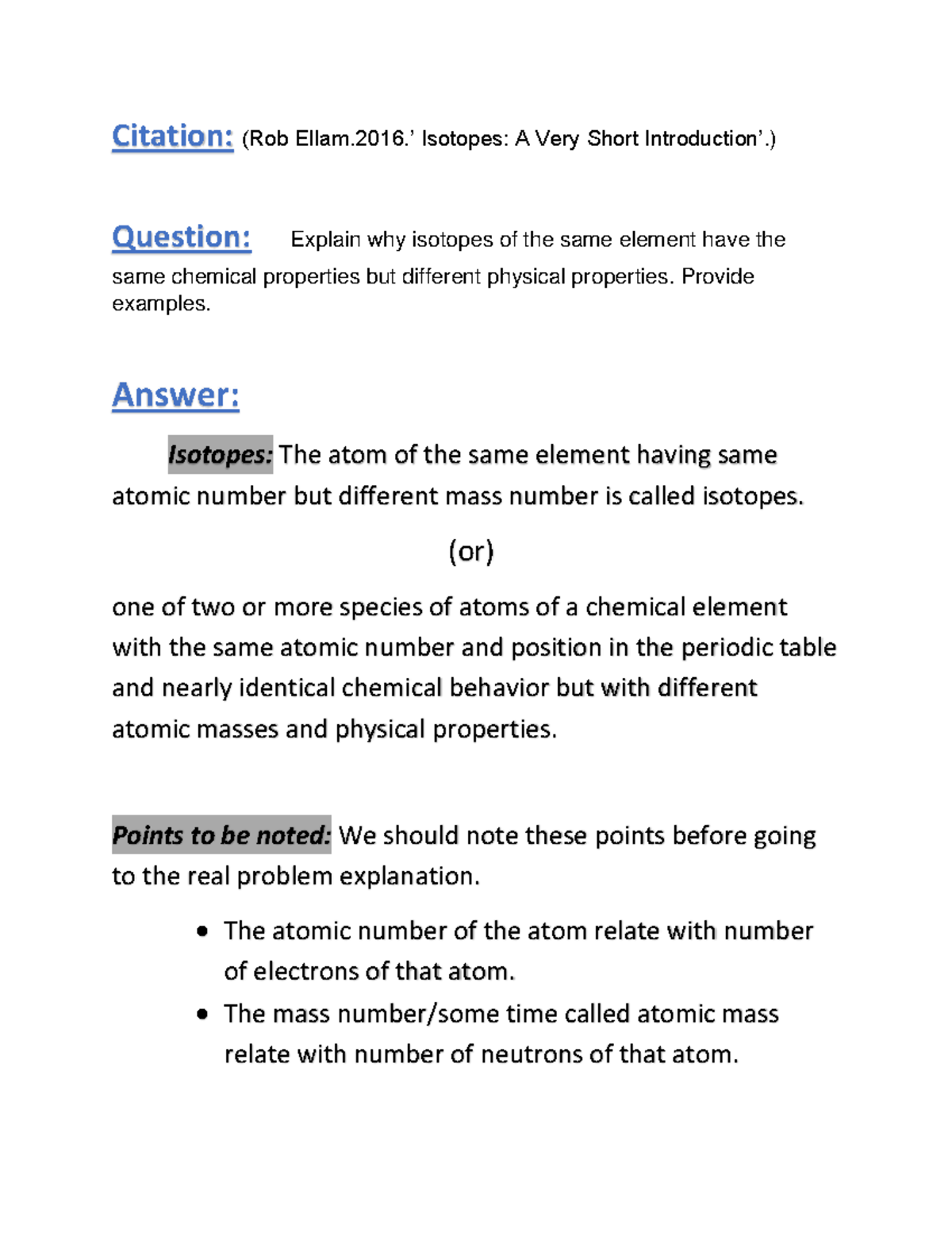 Why isotopes have same chemical but different physicals properties ...