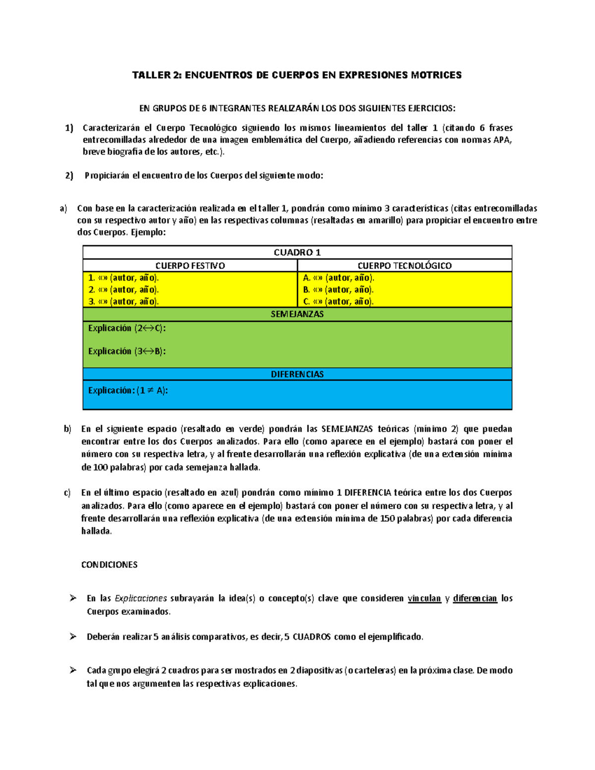 Taller 2 Encuentros DE Cuerpos EN Expresiones Motrices - TALLER 2 ...