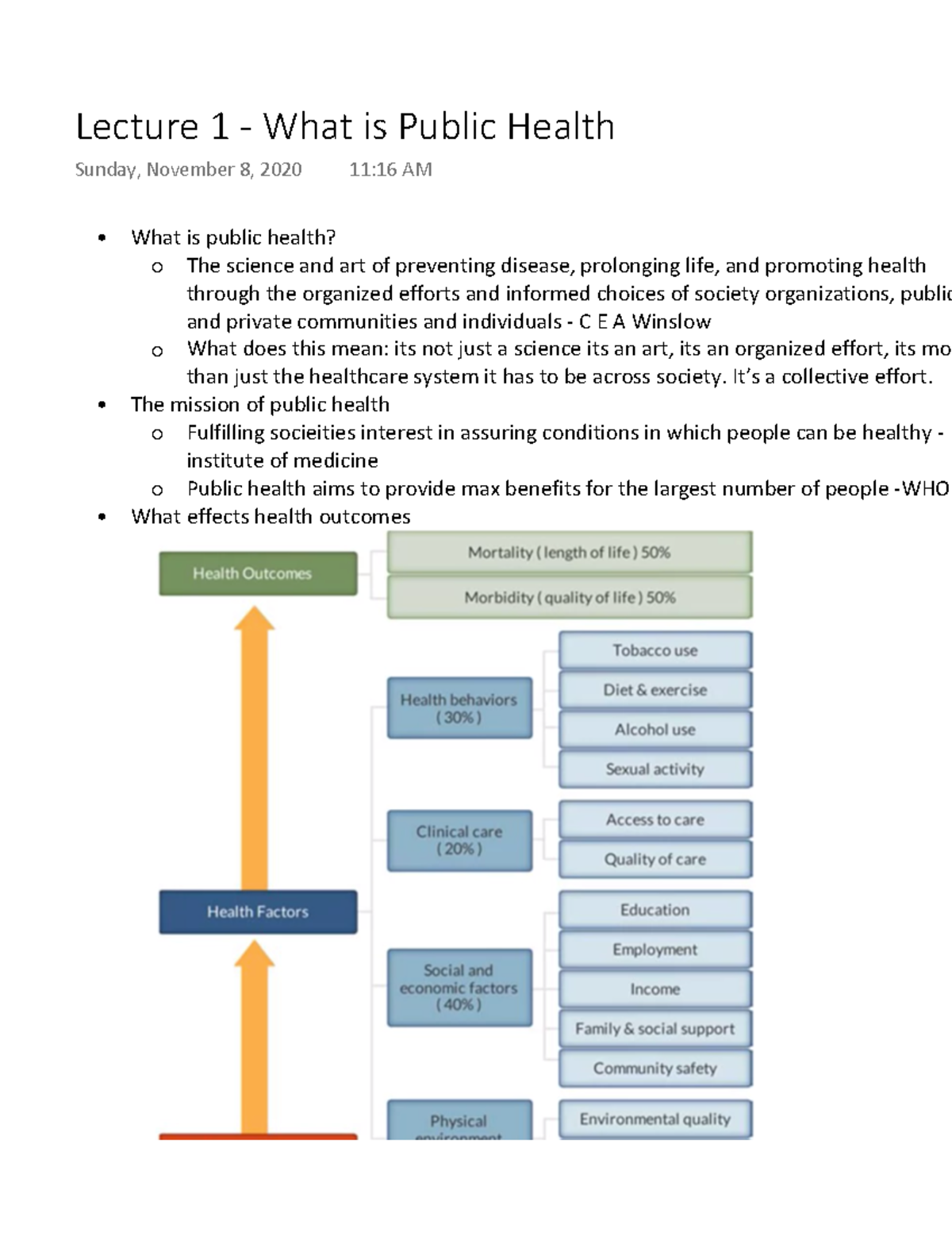 Lecture 1 - What is Public Health - What is public health? The science ...