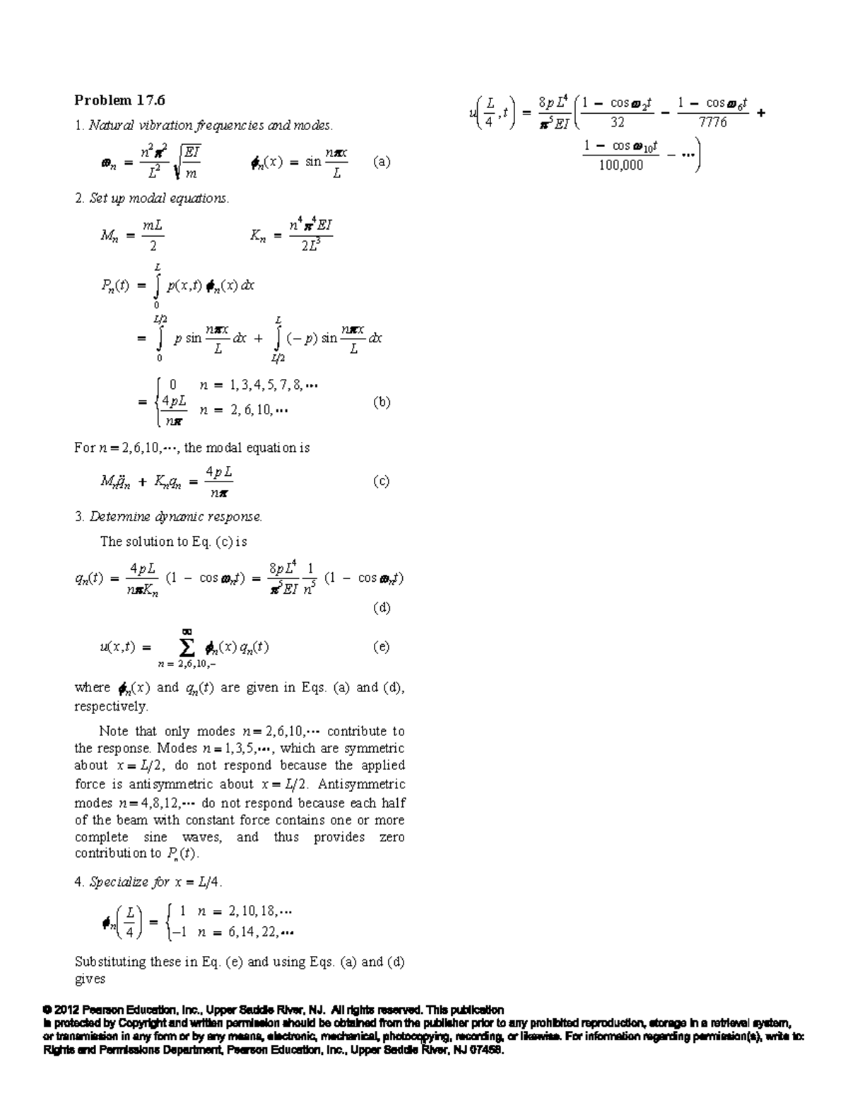 17.6 Solution: Dynamics of Structures - Theory and Applications to Earthquake Engineering (4th ...
