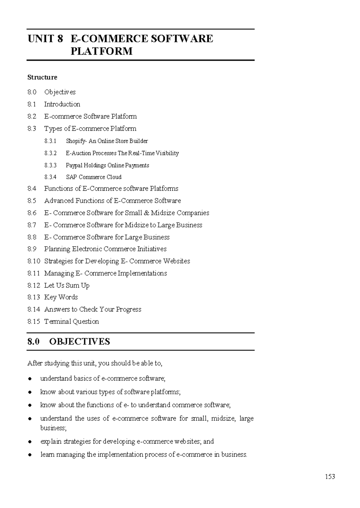 Unit 8 E Commerce Notes E Commerce Unit 8 E Commerce Software
