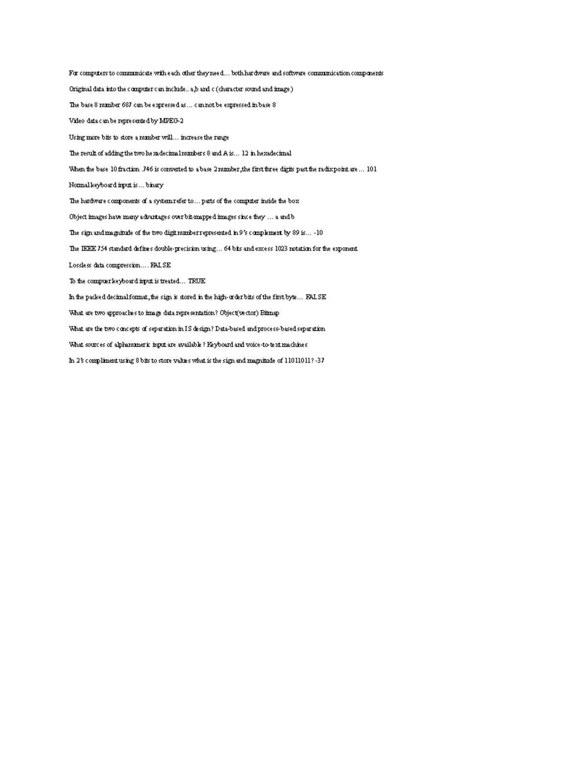 itec 1010 test bank questions - For computers to communicate with each ...