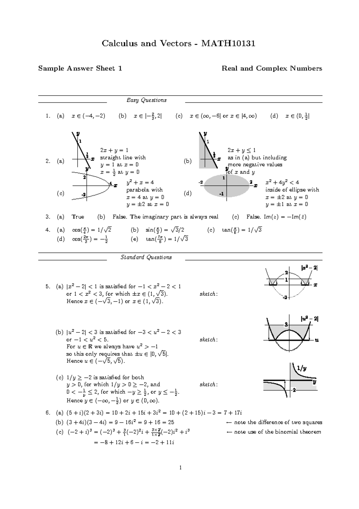 Answers 1 Calculus And Vectors MATH Sample Answer Sheet 1 Real And answers-1-calculus-and-vectors-math-sample-answer-sheet-1-real-and