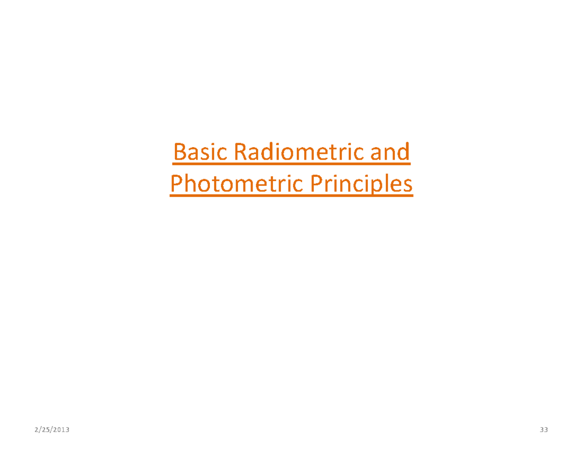 Presentations week 3 7 - Summary Circuit theory-1 - Basic Radiometric ...