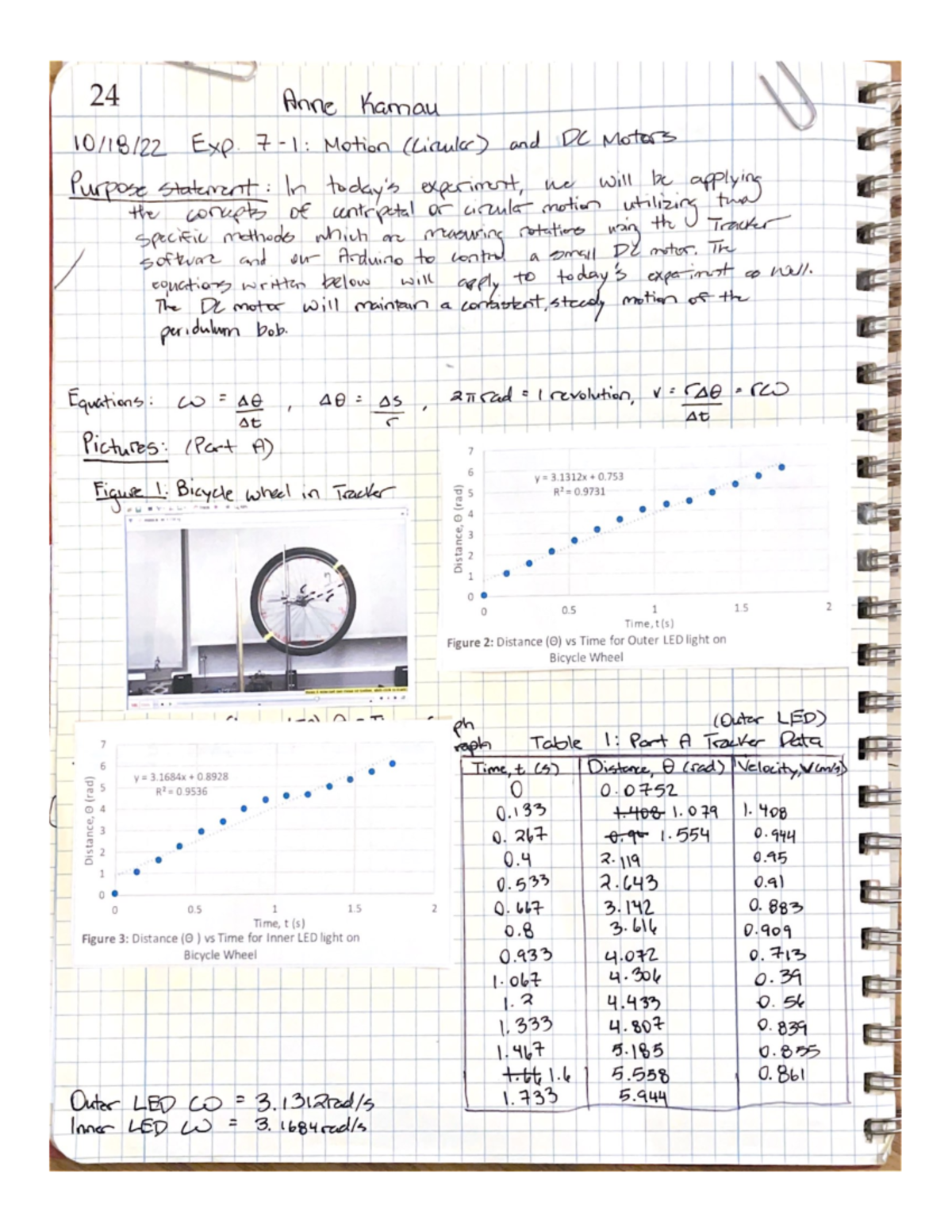 Exp 7 Part 1 and 2 Circular Motion and DC Motor - PHYS 1111L - Studocu