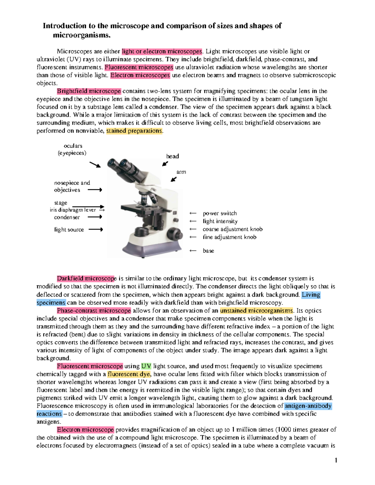 Microbiology-booklet-guld - Introduction to the microscope and ...