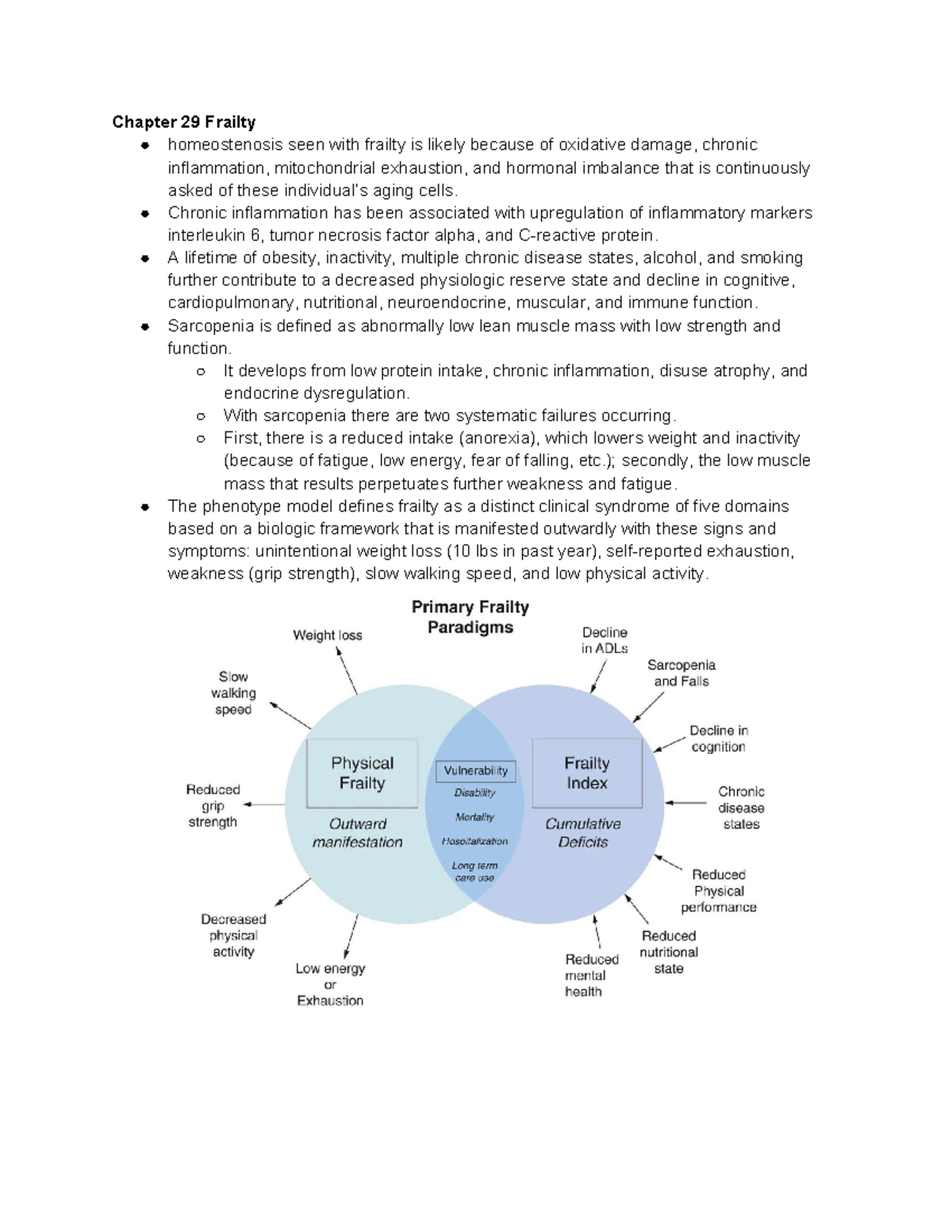 Chapter 29 Frailty - Book notes - Chapter 29 Frailty homeostenosis seen ...