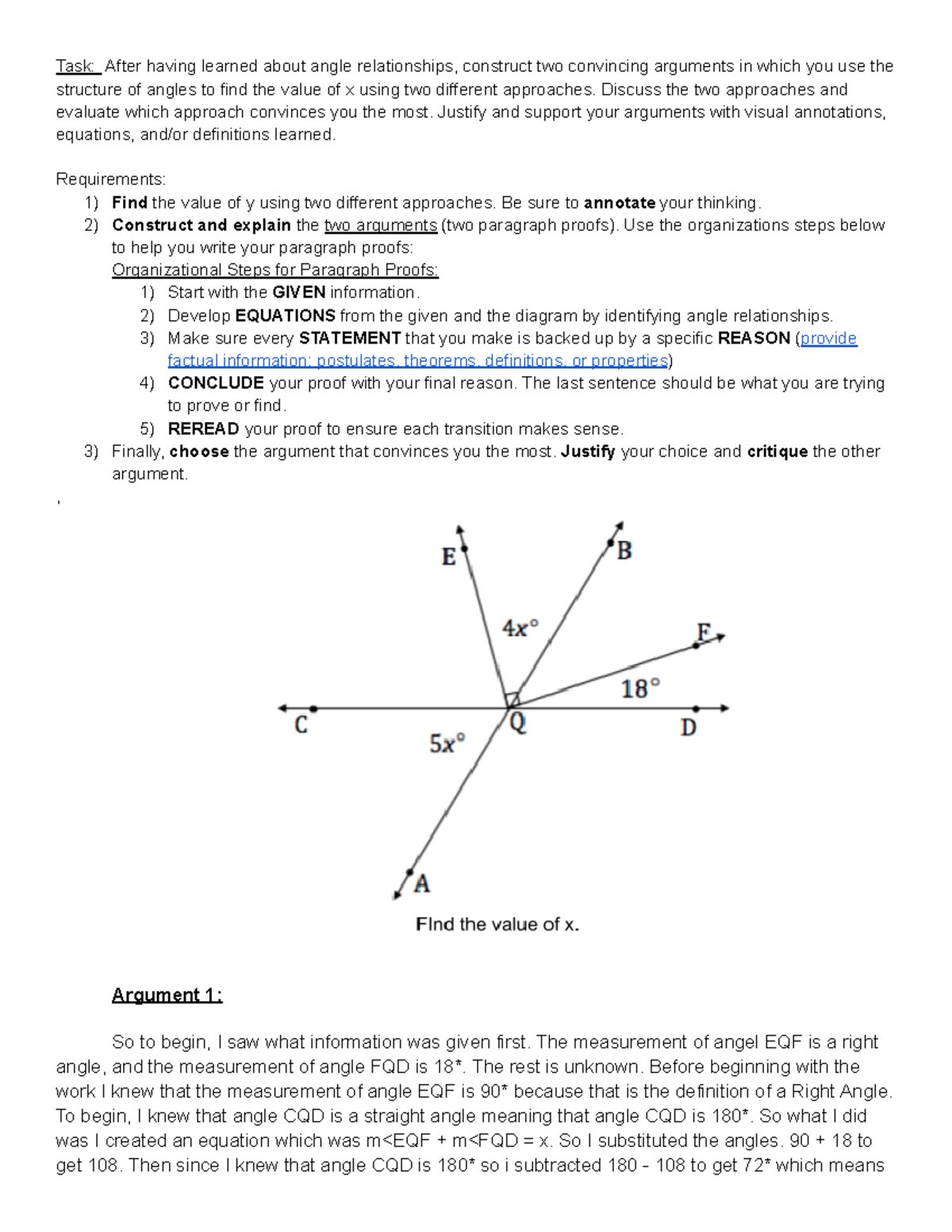 Brandon Aragon Jr - Midterm Tri 3 Angle Relationships 6 - Task: After ...