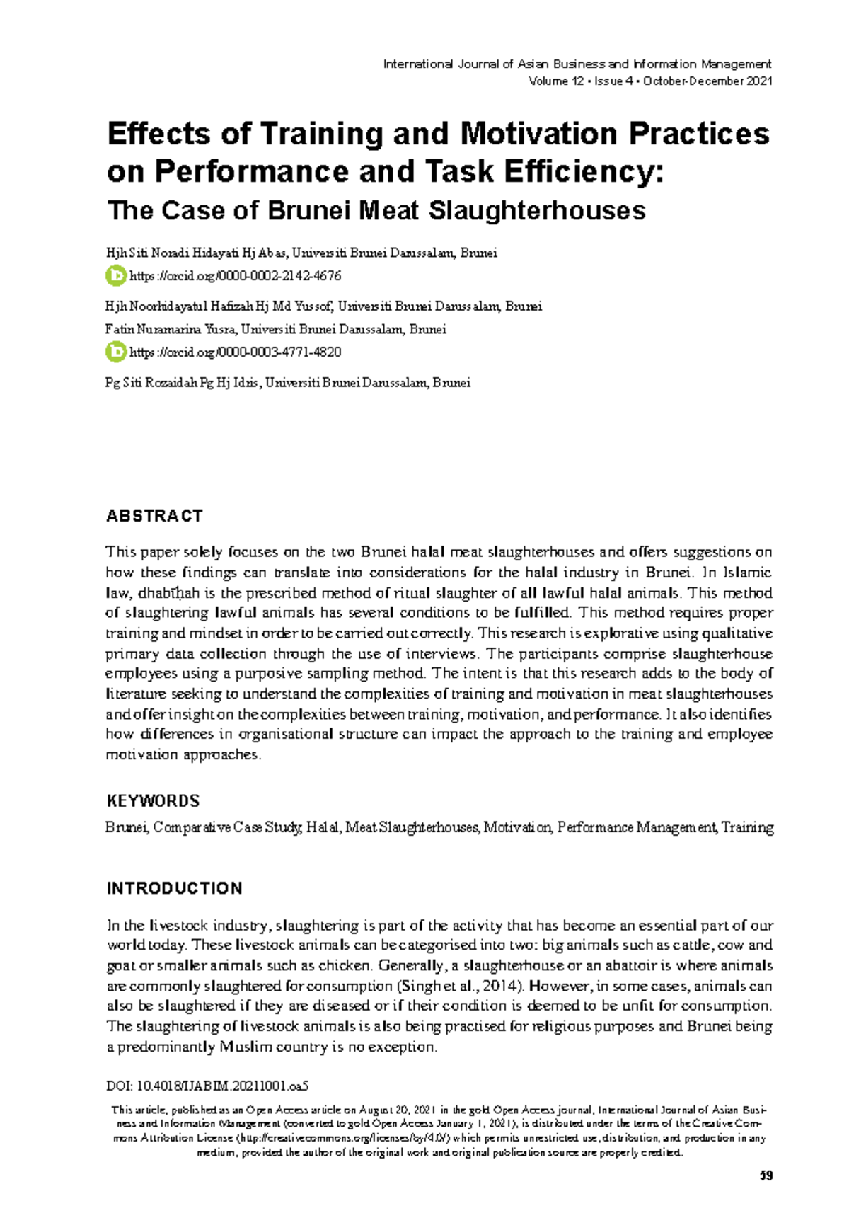 Effects of Training and Motivation Practices on Performance and Task ...