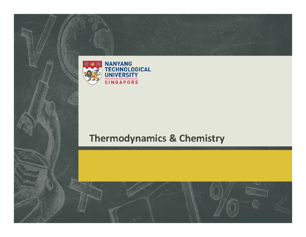 20S2 CM8003 PPT Slide set 6a - Warning: TT: undefined function: 32 Thermodynamics & Chemistry ...