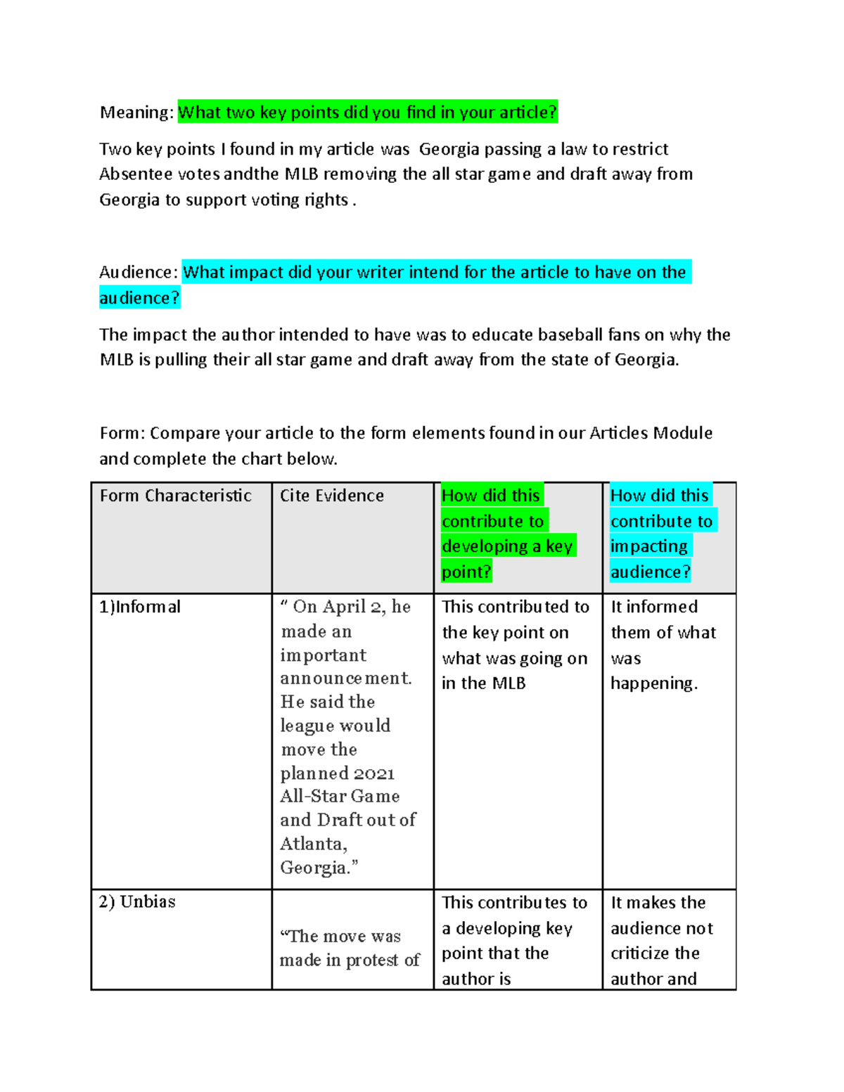 Article Analysis of Form, Language, and Structure (1) - Meaning: What ...