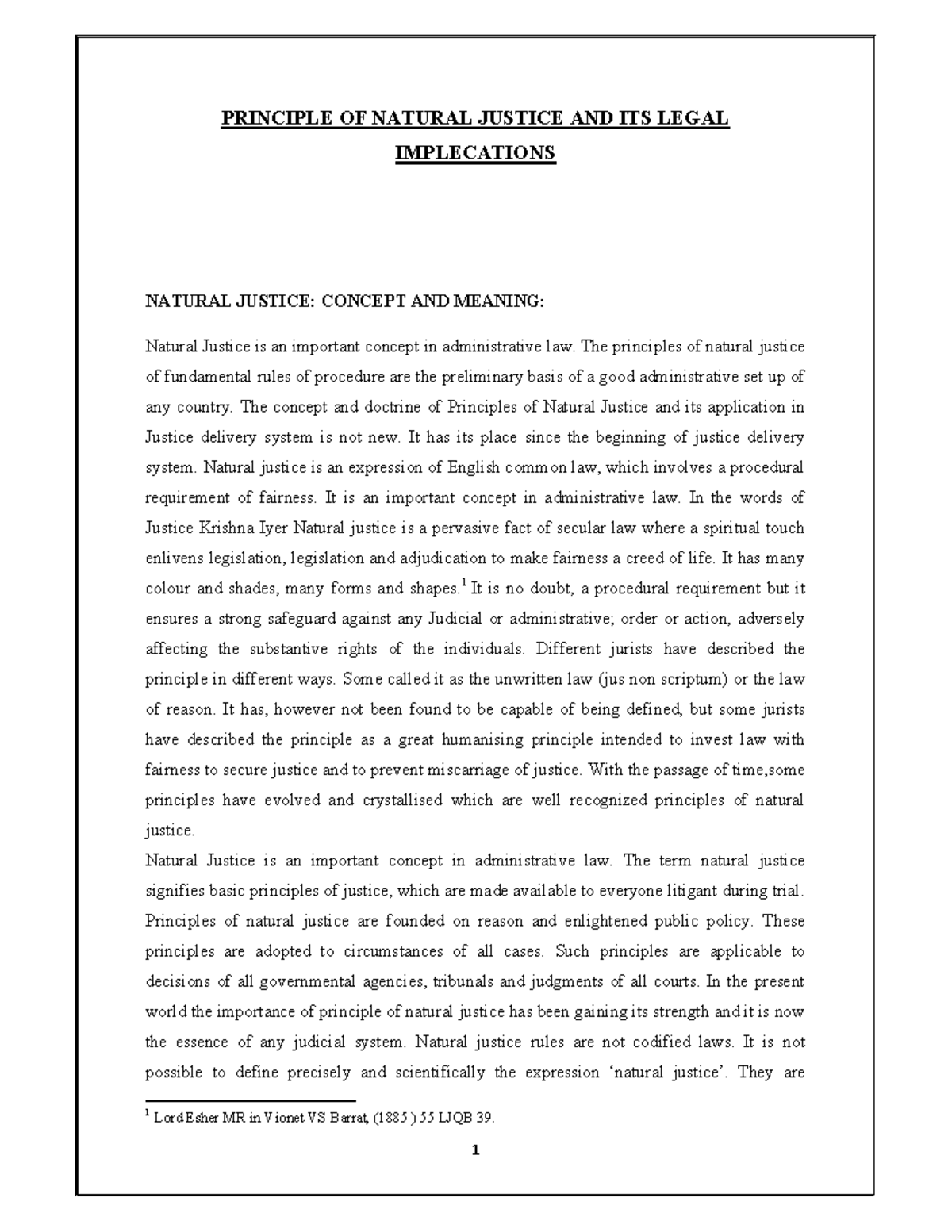 Principle OF Natural Justice assignment topic - PRINCIPLE OF NATURAL ...