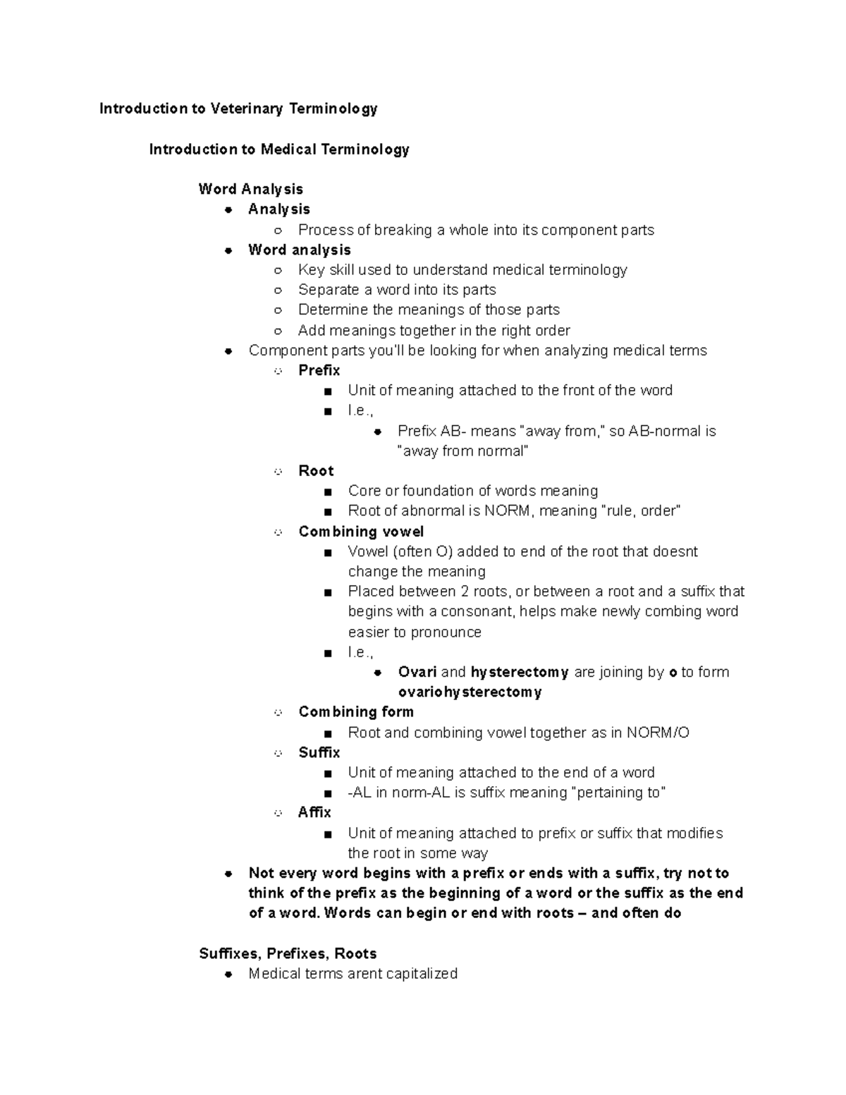 Introduction to Veterinary Terminology - Introduction to Veterinary ...