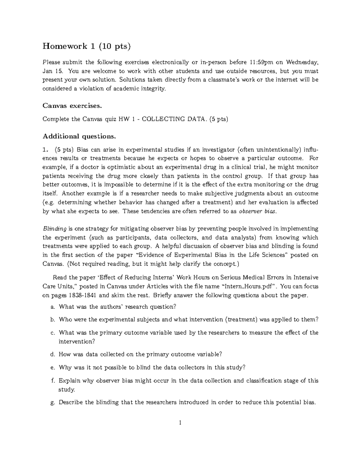 Homework Assignment - Homework 1 (10 pts) Please submit the following ...