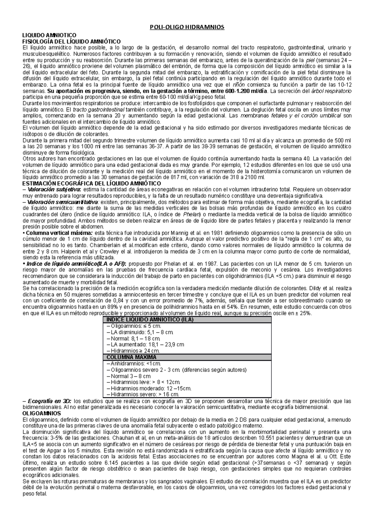 Poli-Oligo Hidramnios - POLI-OLIGO HIDRAMNIOS LIQUIDO AMNIOTICO ...