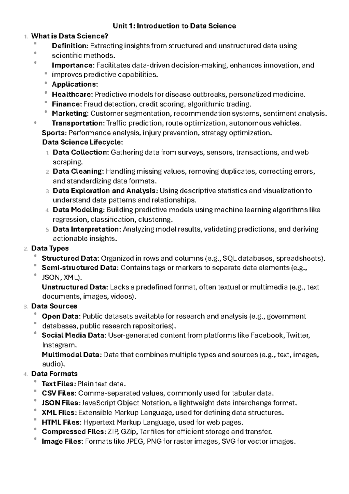 Hjvgh - jhlk - Unit 1: Introduction to Data Science What is Data ...