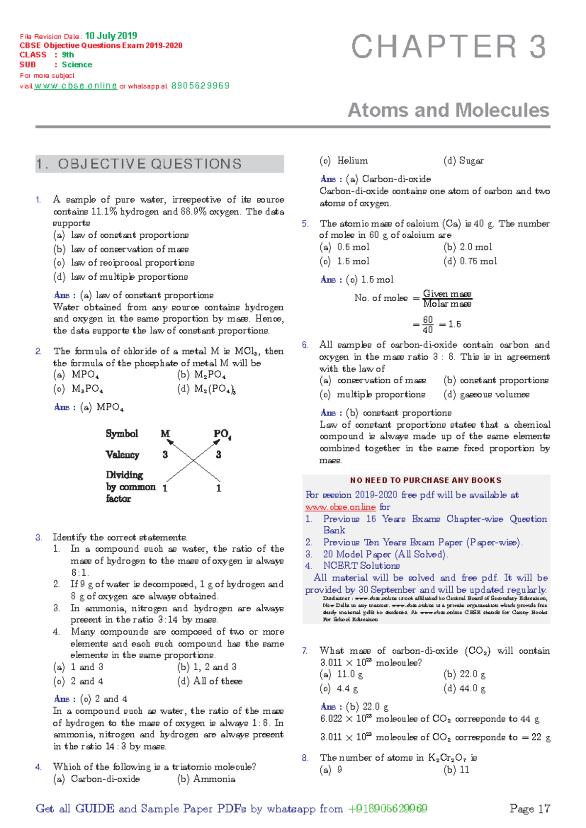 Atoms and molecules mcq - Chap 3 : Atoms and Molecules rava.org Get all ...