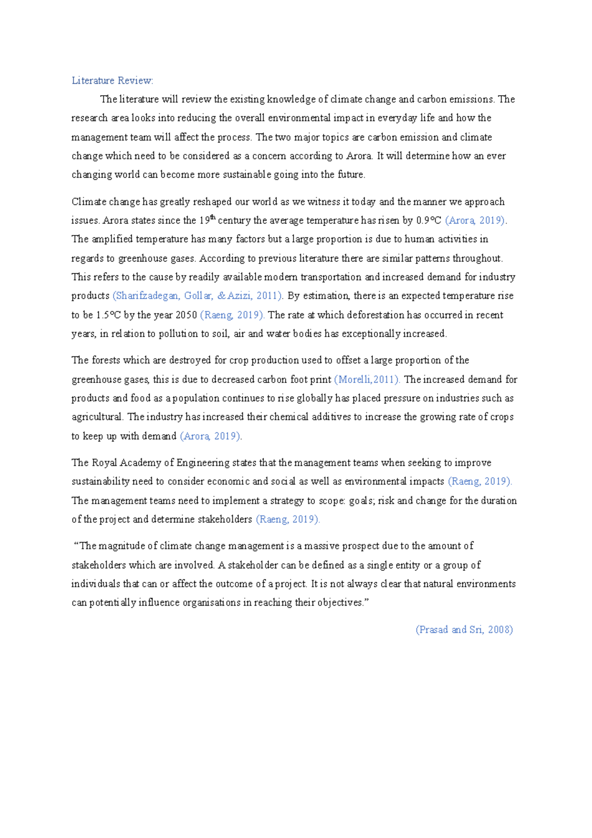 Literature Review Projects - Literature Review: The literature will ...