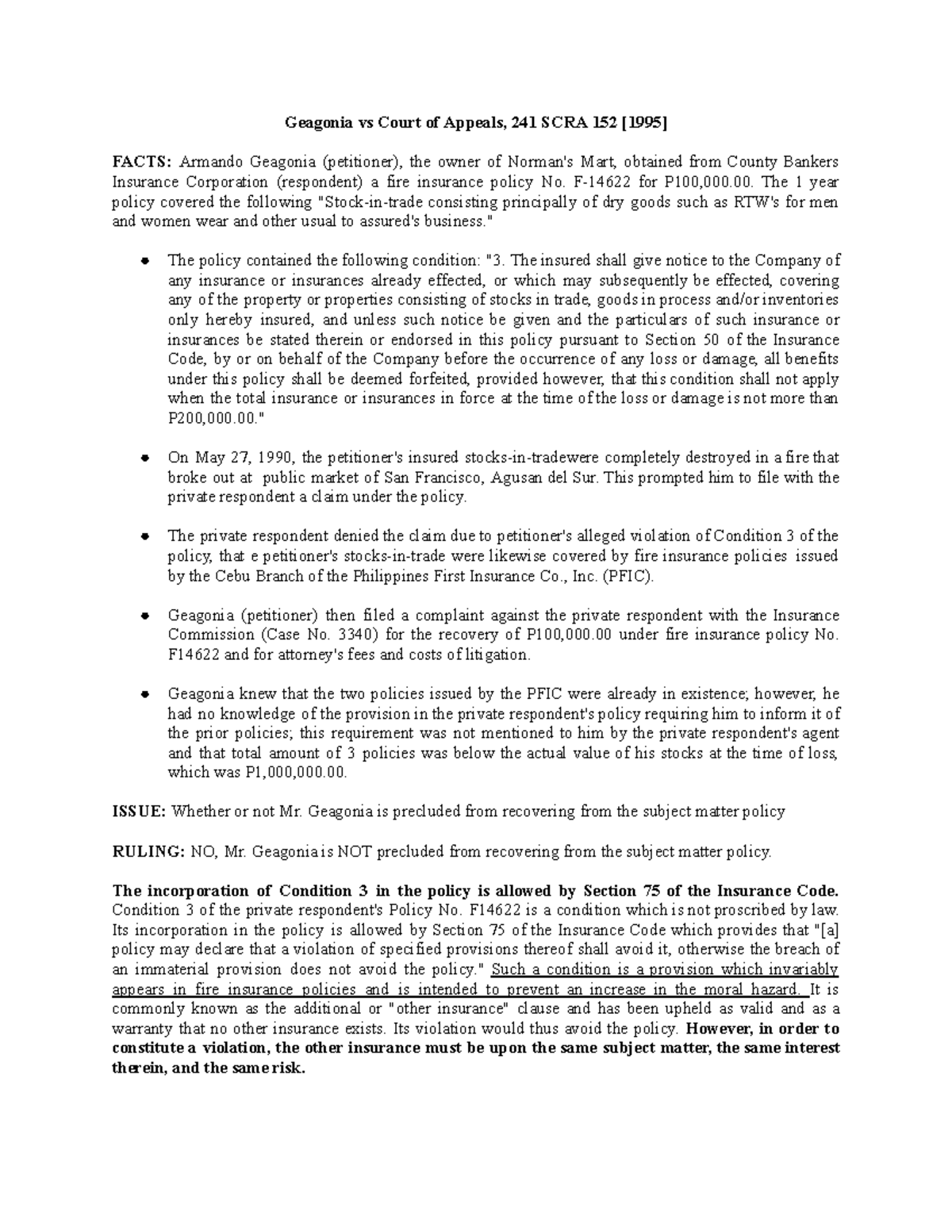 Geagonia - Summary Civil Law - Geagonia vs Court of Appeals, 241 SCRA ...