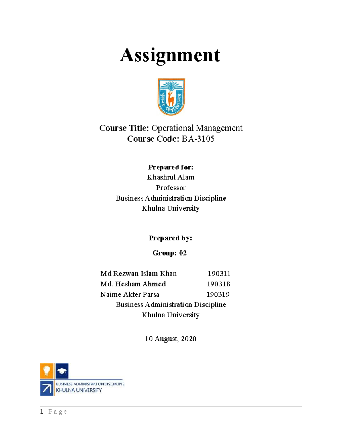 OM-Draft 2 - House of quality - Course Title: Operational Management ...