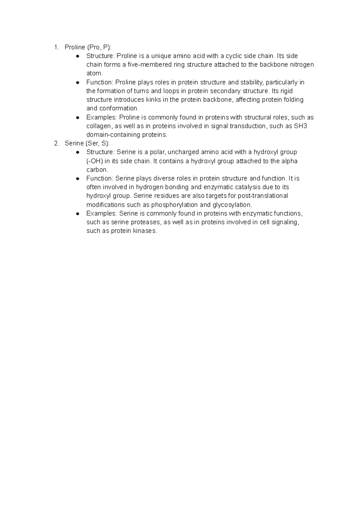 Proline (Pro, P) - practice materials - Proline (Pro, P): Structure ...