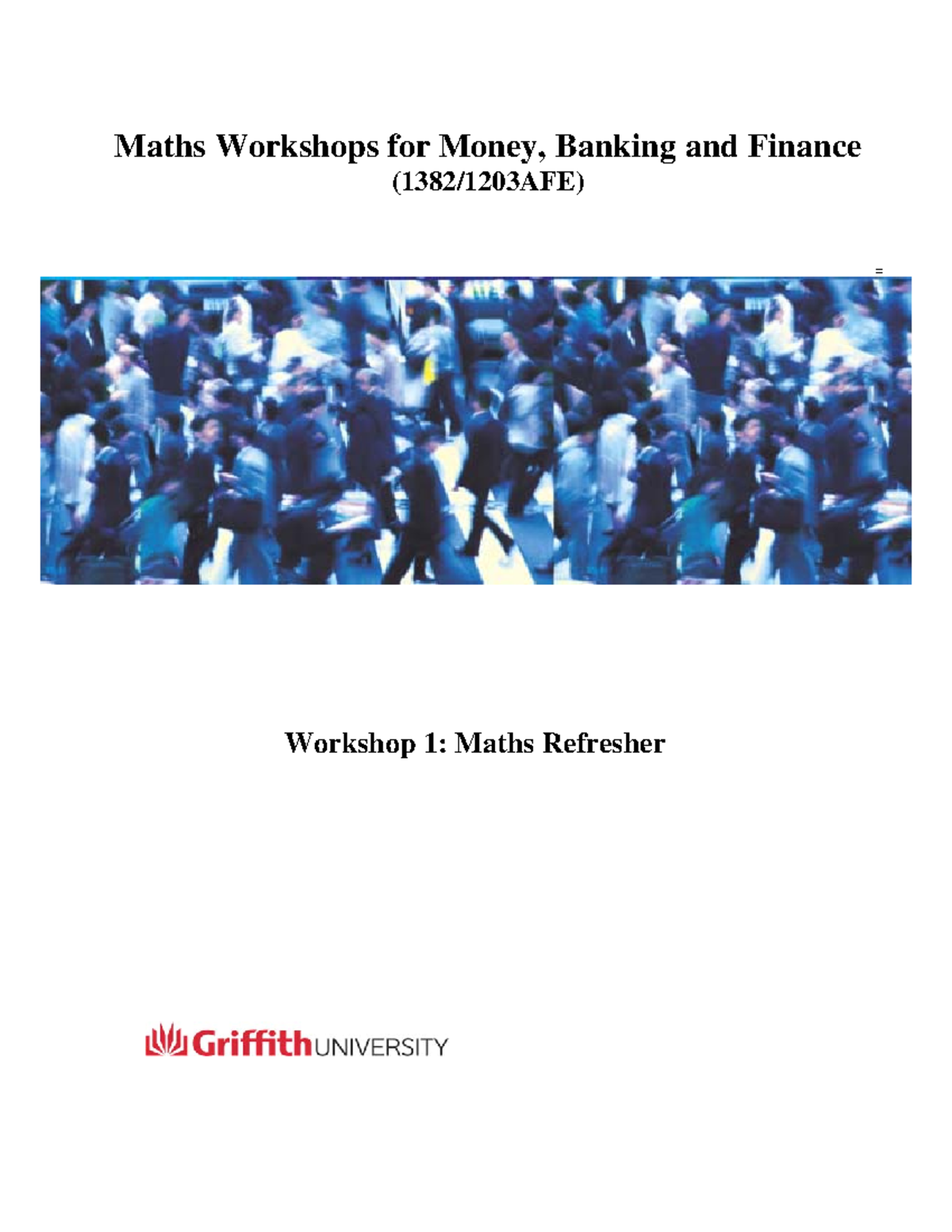 WEEK 1 Workbook - Maths Workshops for Money, Banking and Finance ...