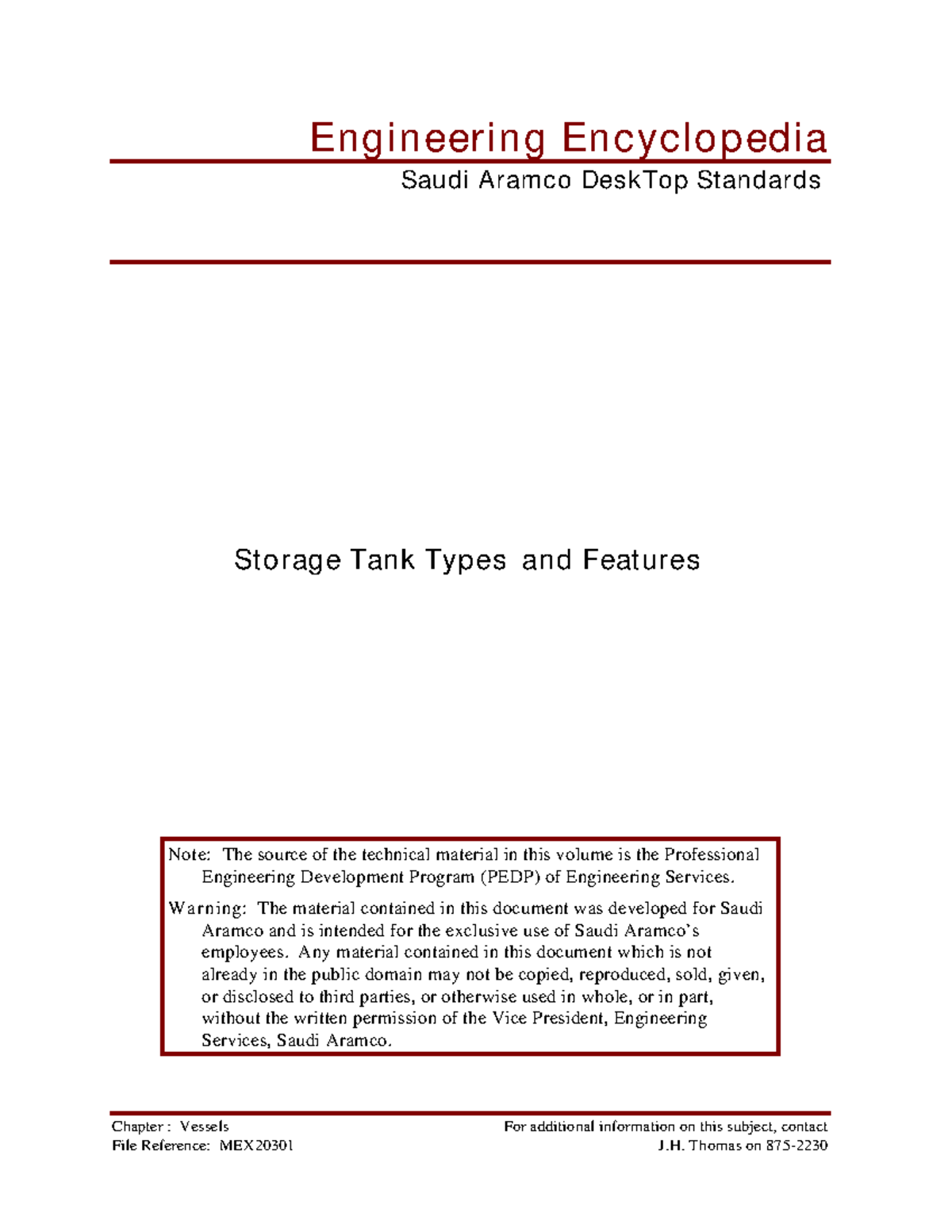Storage Tank Types and Features - Note: The source of the technical ...