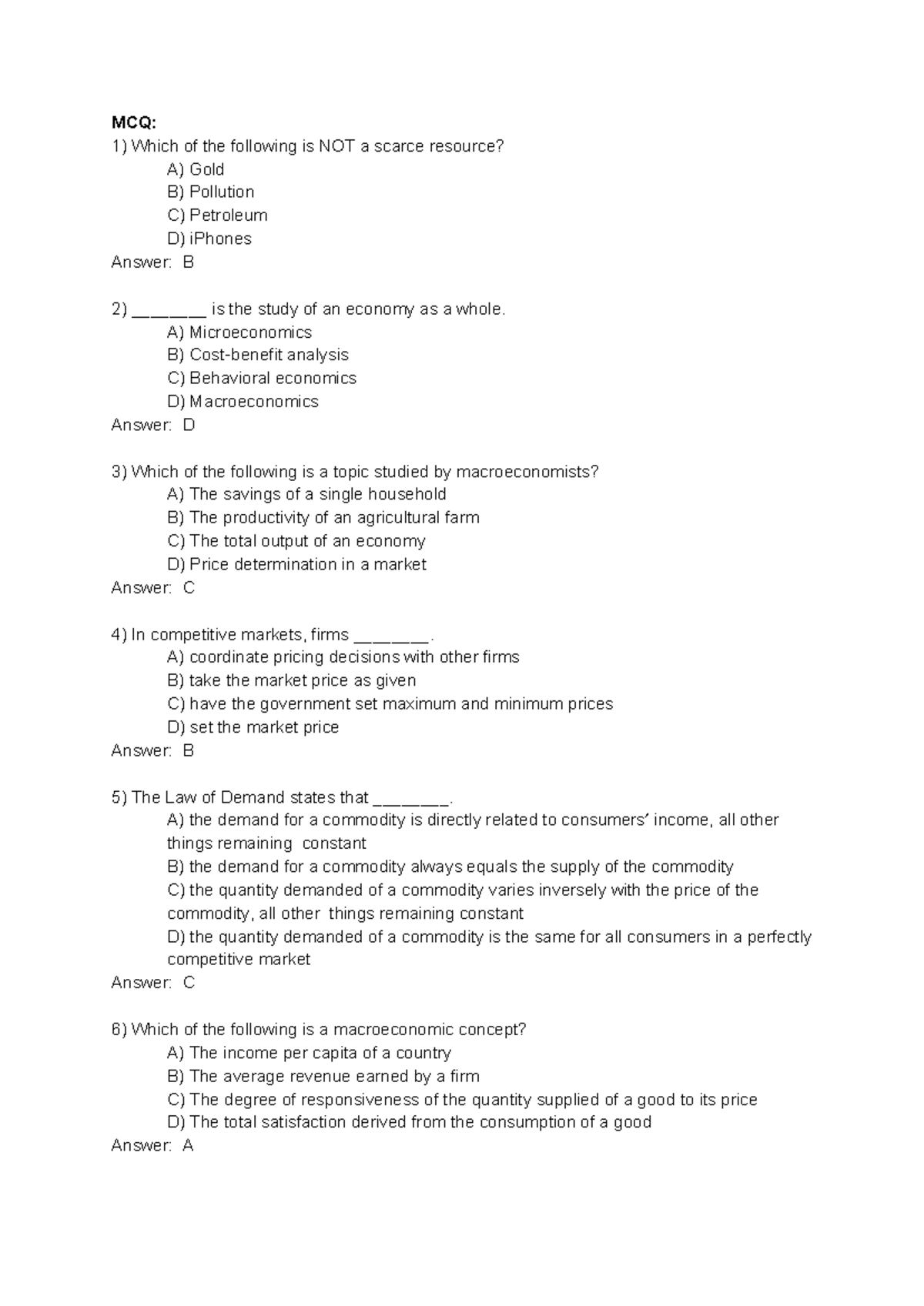 Sample/practice exam 2019, questions and answers - MCQ: Which of the ...