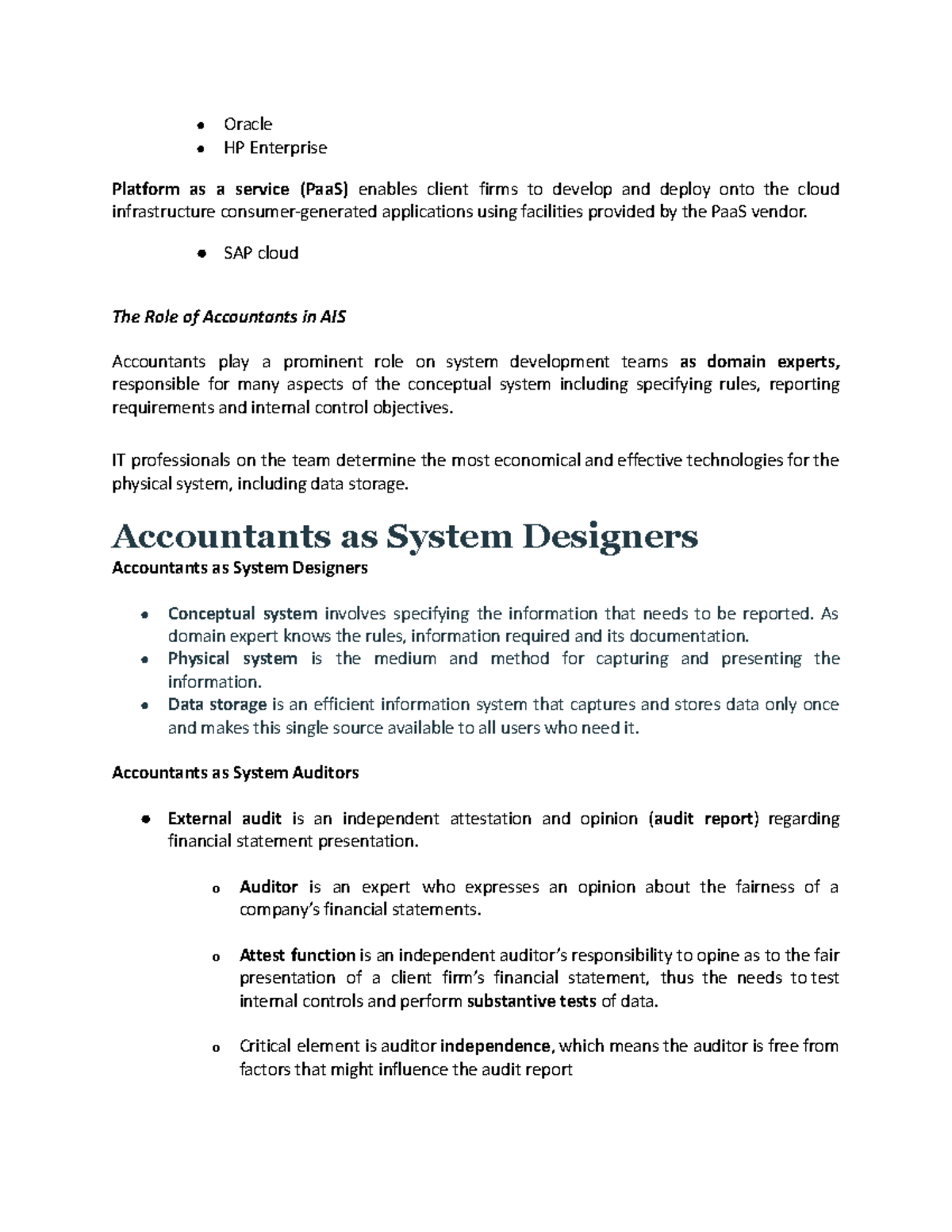 AIS Accounts as designers - Oracle HP Enterprise Platform as a service ...