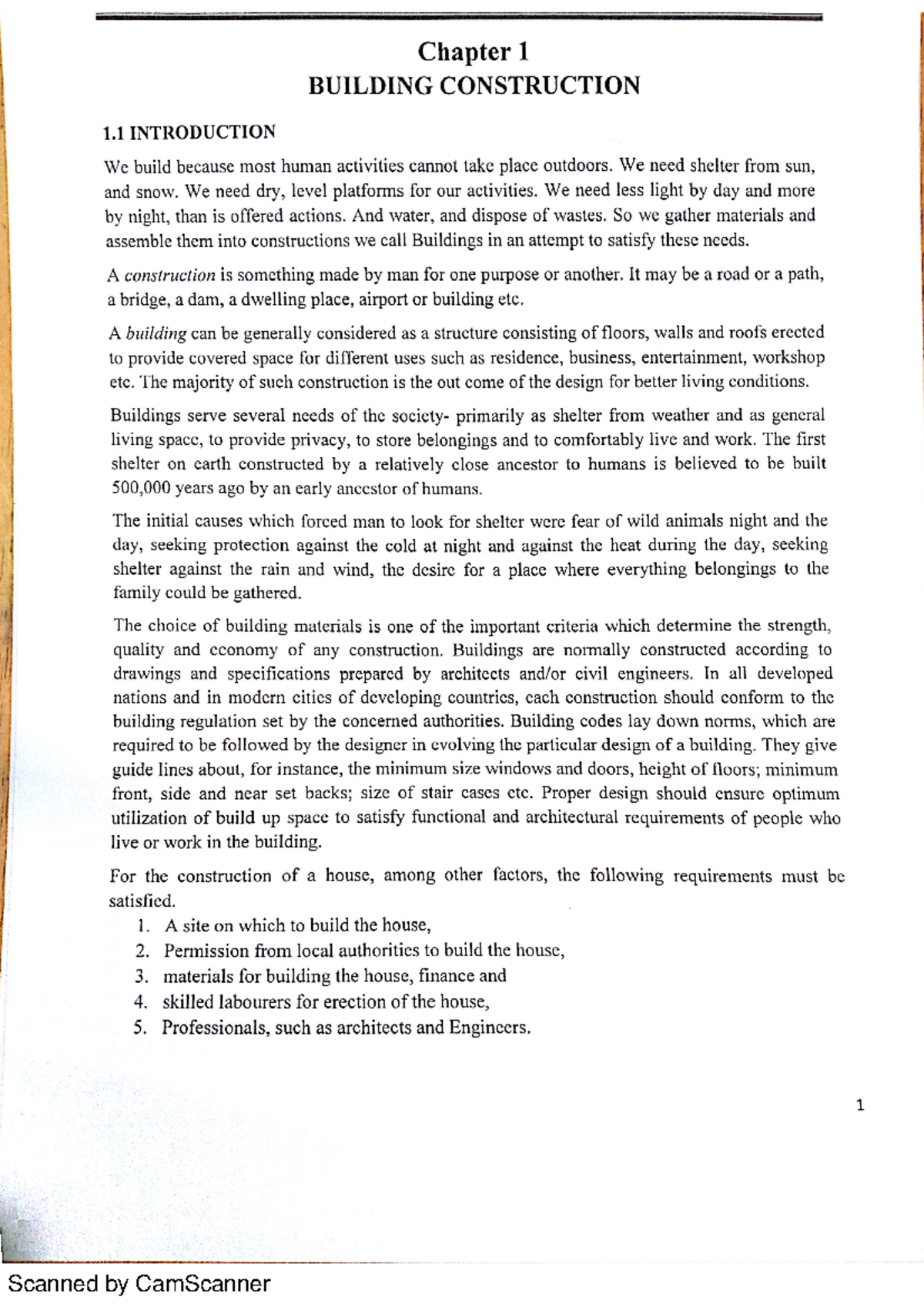 Building construction chapter 1 handout - Chapter 1 - Lecture notes Dr ...