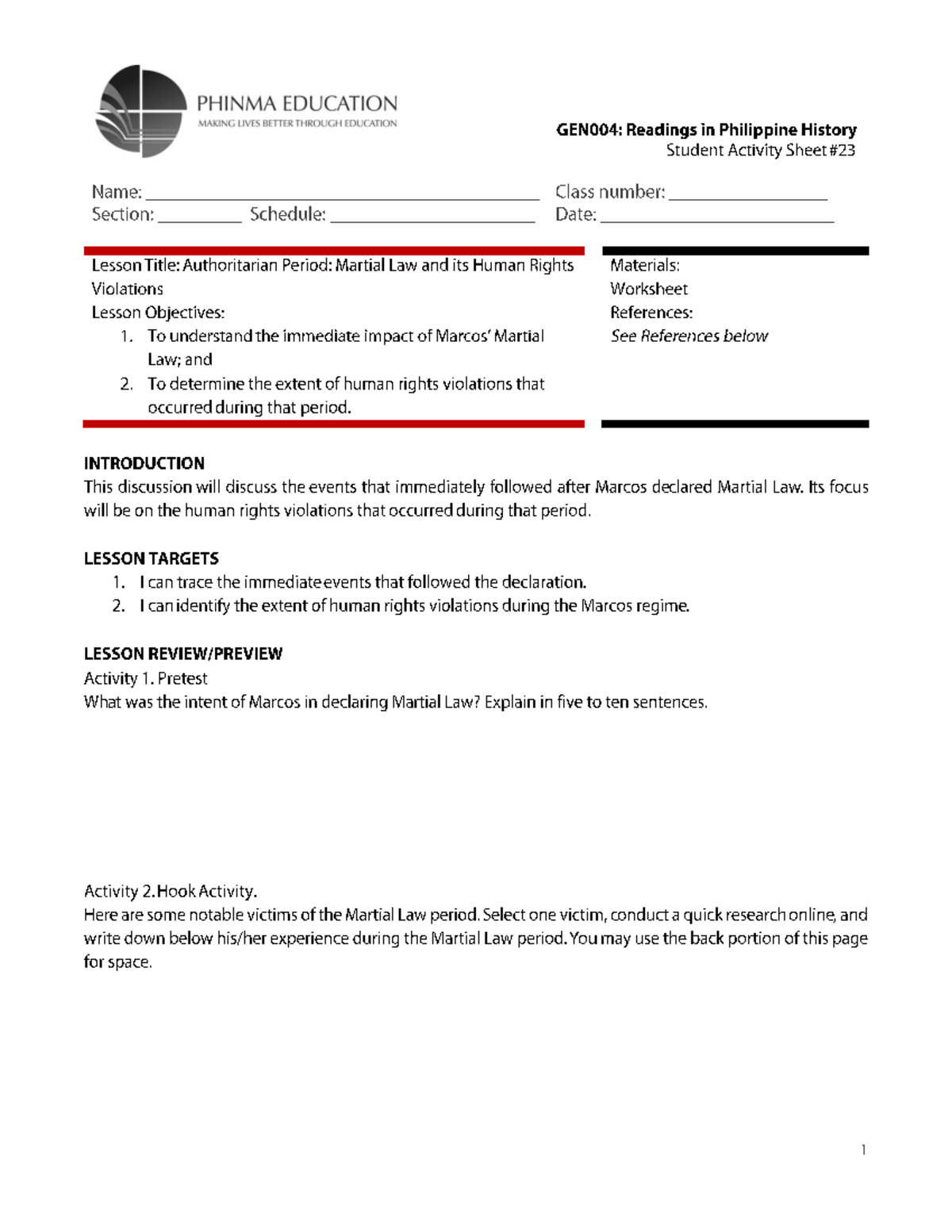 SAS#23-GEN004 - SAS#23-GEN004 - Life and Works of Rizal ...