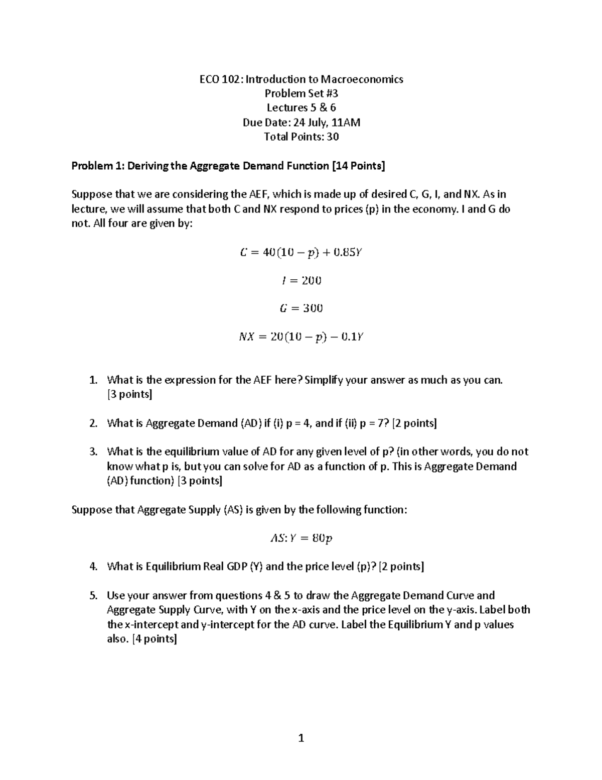 ECO102 Problem Set 3 - ECO102 - U of T - Studocu