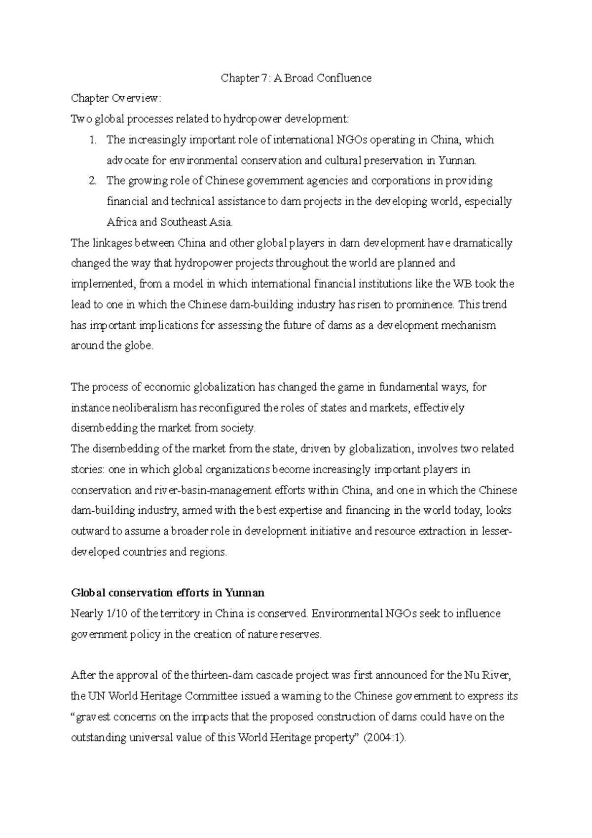 Chapter 7 - Chapter 7: A Broad Confluence Chapter Overview: Two global ...