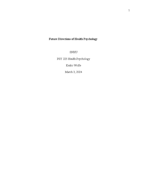 PSY 225 Module 2 Short Paper - PSY 225 Module 2 Short Paper SNHU PSY ...