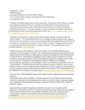 Deborah Stone Policy Paradox Chapter 2 - Bangura Policy Paradox: The ...