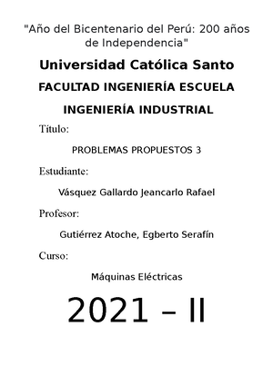 Lab 4 maquinas electricas - Título: LABORATORIO N°4: GENERADORES Y ...