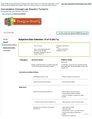 Conversation Concept Lab Transcript Shadow Health - Conversation ...