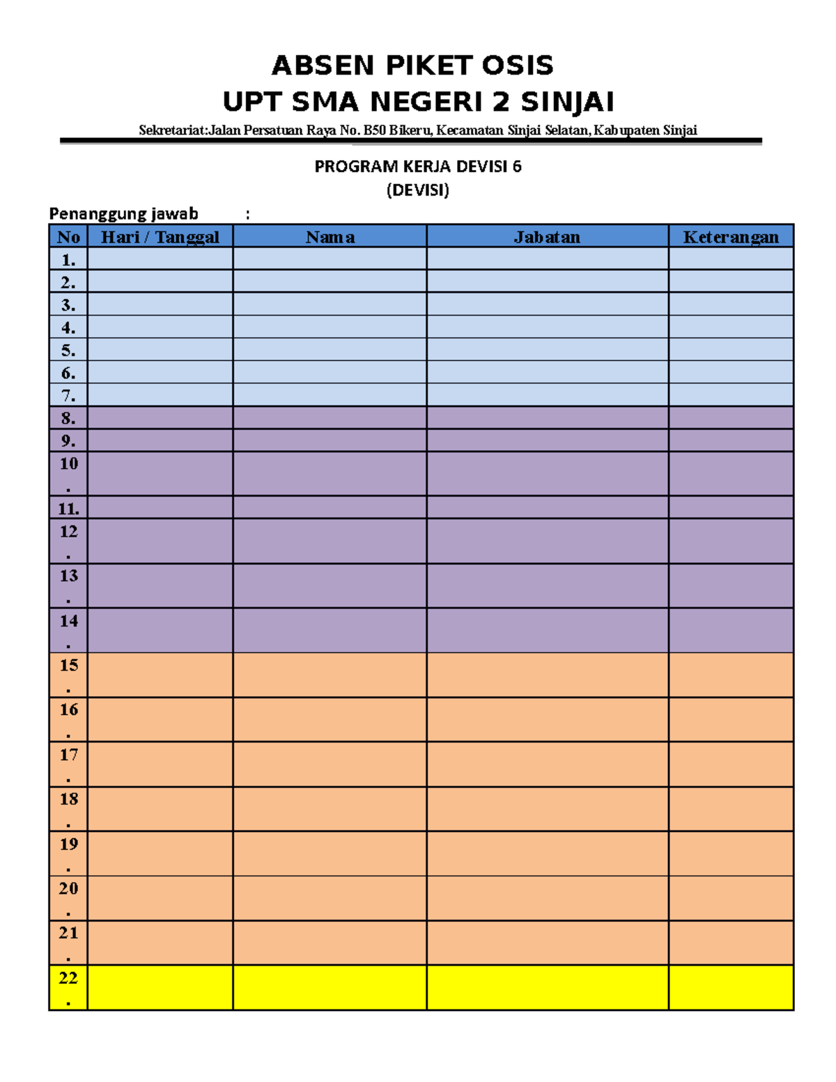 Absen Piket OSIS by mawardi - ABSEN PIKET OSIS UPT SMA NEGERI 2 SINJAI ...