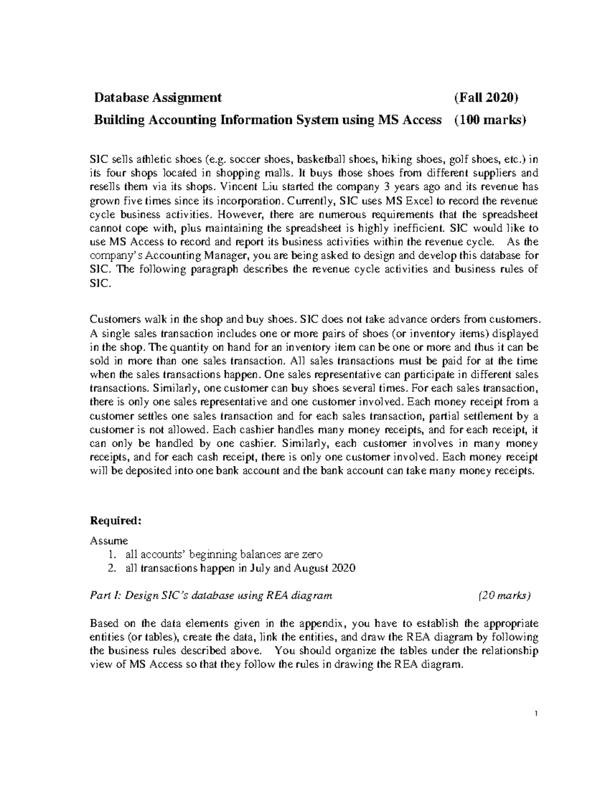 Database Assign Fall2020 - Database Assignment (Fall 2020 ) Building ...