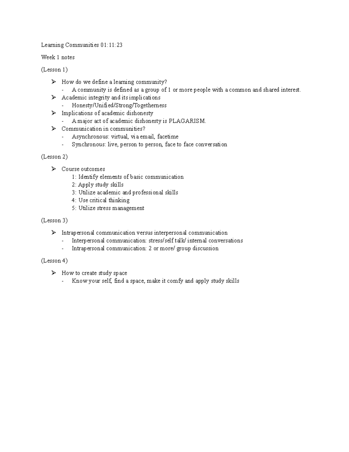 Learning Communities W1 - Learning Communities 01:11: Week 1 notes ...