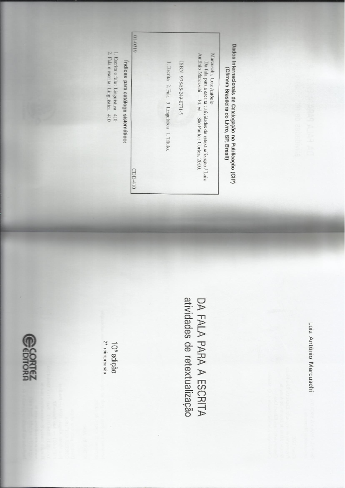 Oralidade e letramento - Da fala para a escrita- Marcuschi, Luiz ...