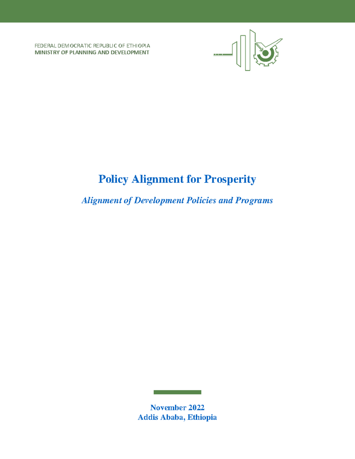 Policy Alignment for Prosperity and Policy Mapping Workshop - FEDERAL ...