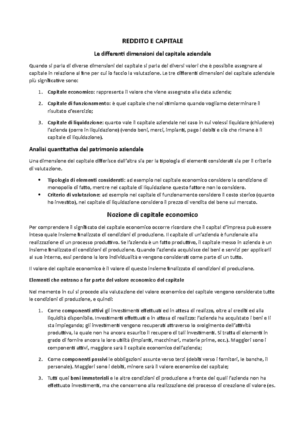 Reddito e capitale - REDDITO E CAPITALE Le differenti dimensioni del ...