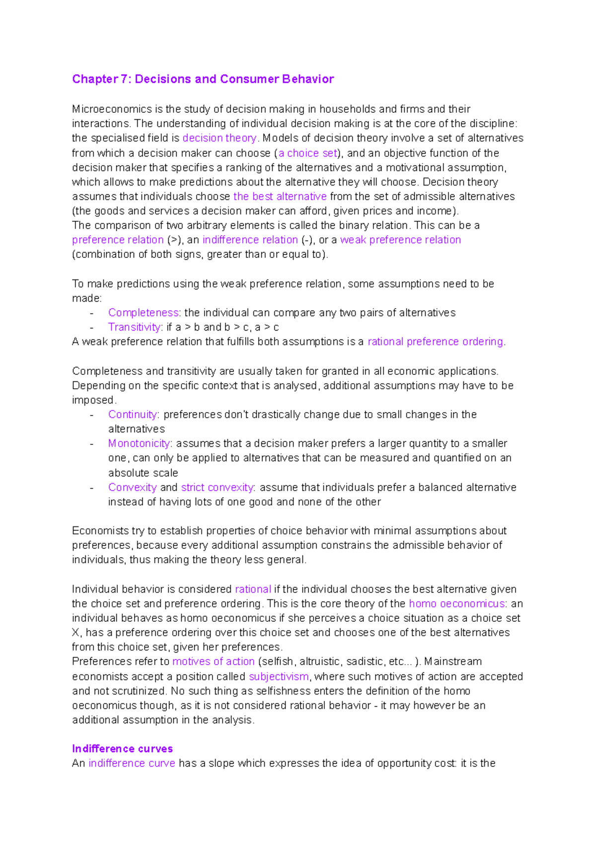 Chapter 7 Decisions and Consumer Behavior - Chapter 7: Decisions and Consumer Behavior - Studocu