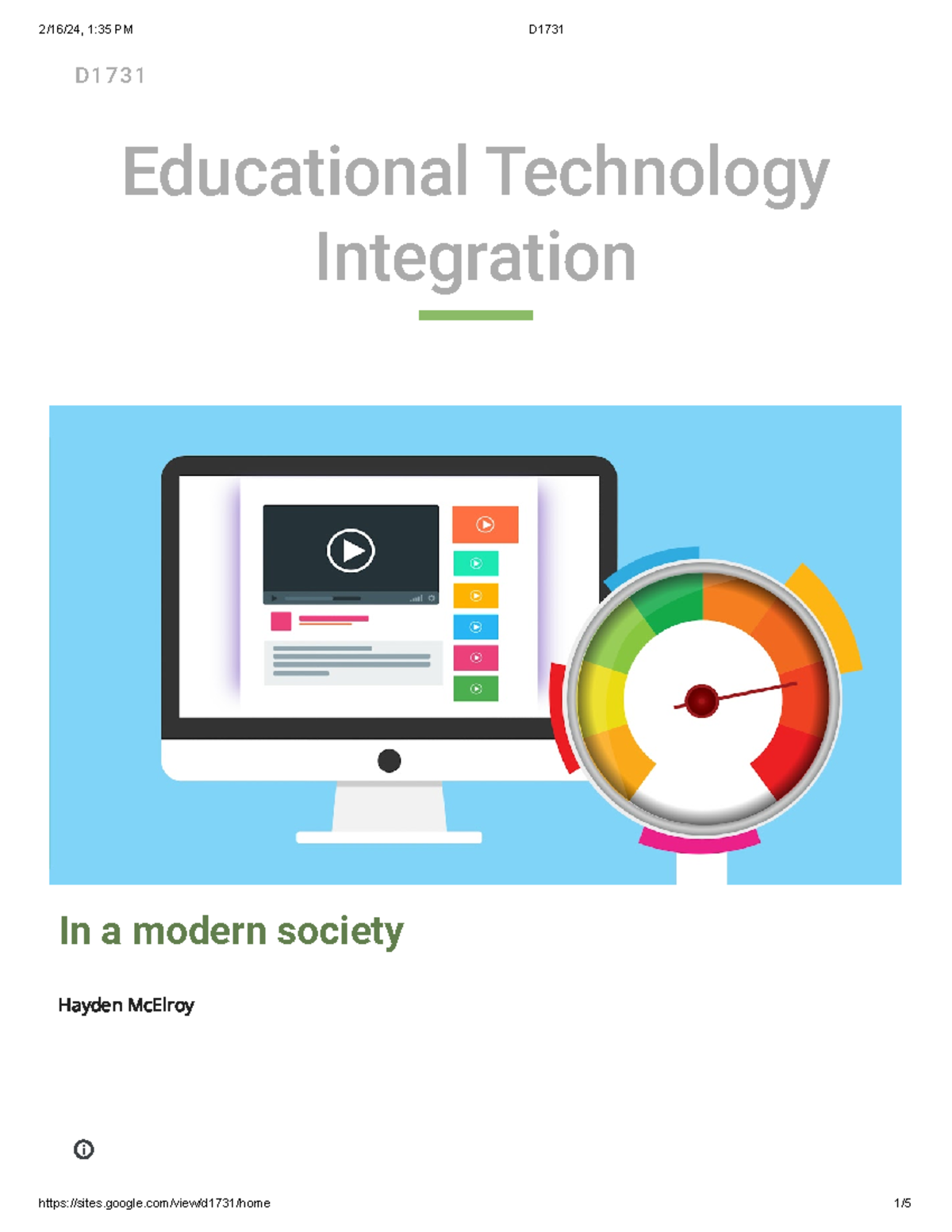 D173 1Task1 - Passed first attempt task 1 - Educational Technology ...
