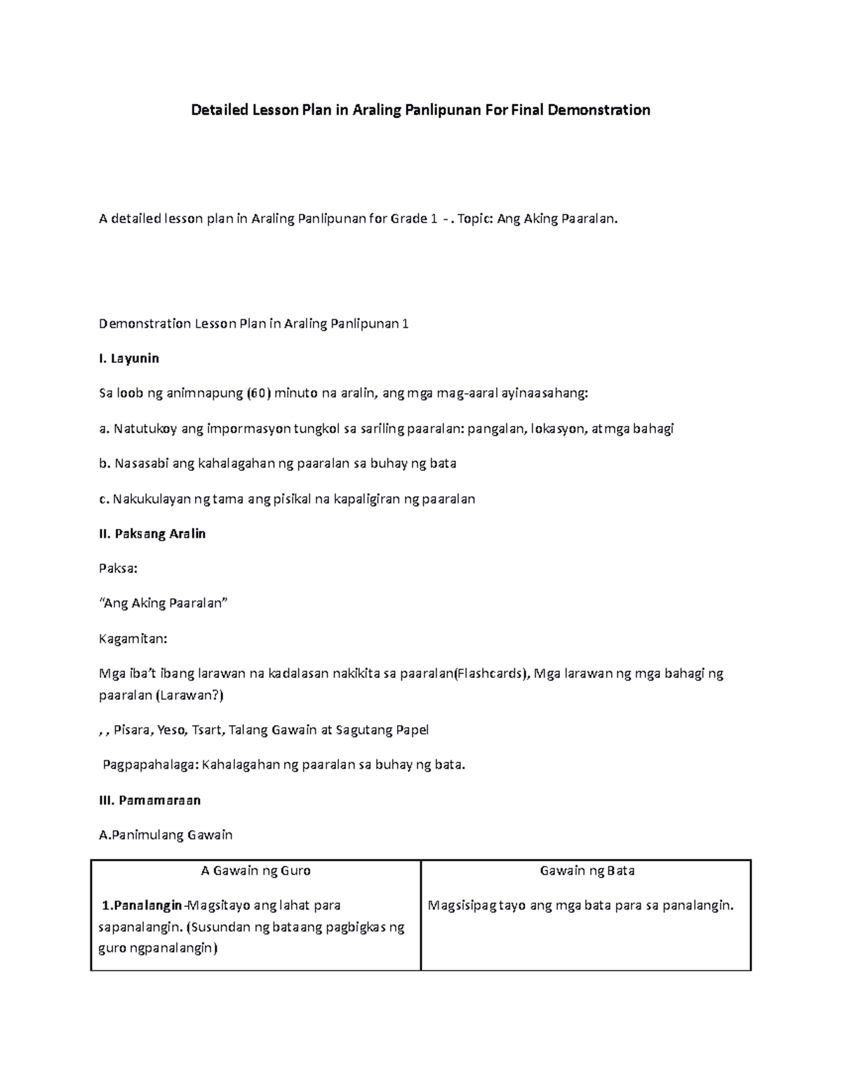Detailed Lesson-WPS Office 020451 - Detailed Lesson Plan in Araling ...