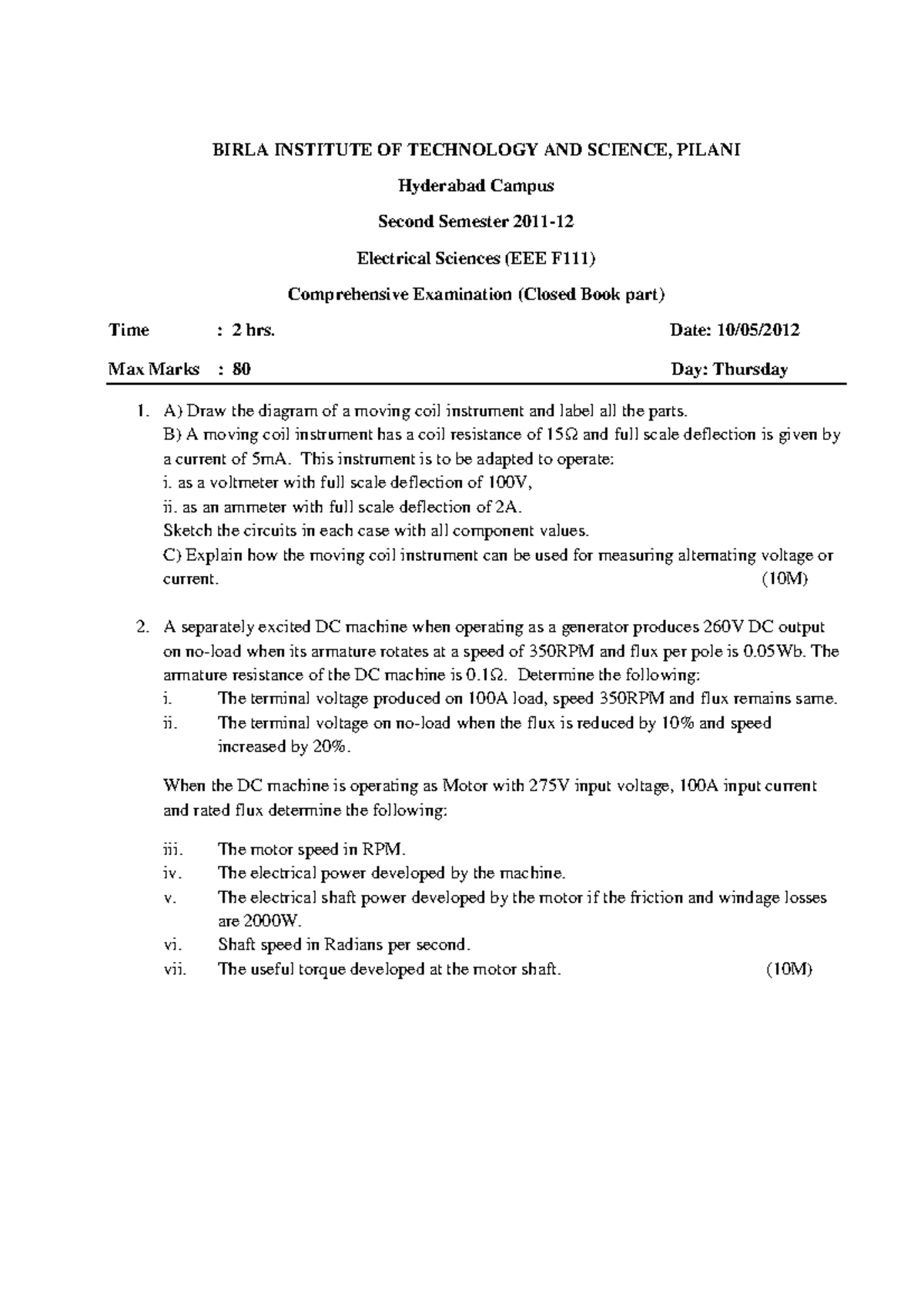 ES+Compre-CB - Comprehensive Exam Question Paper - BIRLA INSTITUTE OF TECHNOLOGY AND SCIENCE ...